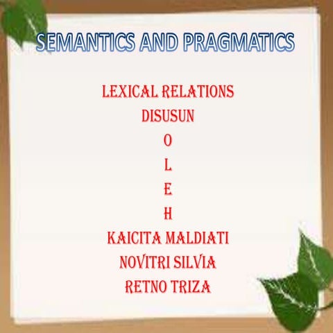 Semantics and pragmatics | PPT
