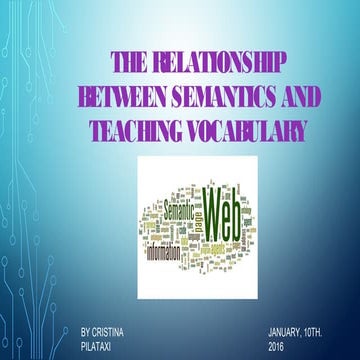 Semantics and teaching vocabulary | PPT