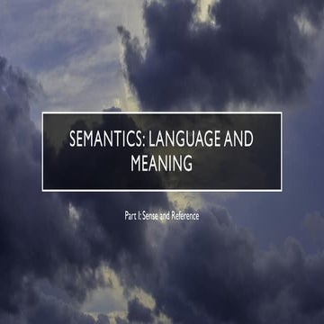 Semantics i sense and reference | PDF