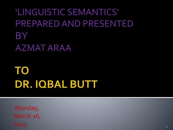 Semantics | PPT