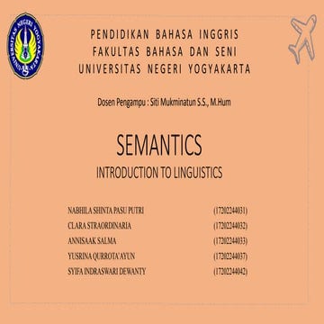 Semantics ( Introduction to Linguistics) | PPT