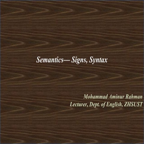 Semantics, Syntax | PPT