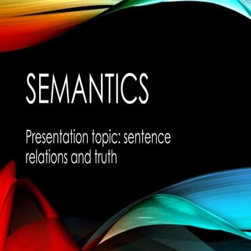 Semantics truth relations | PPT