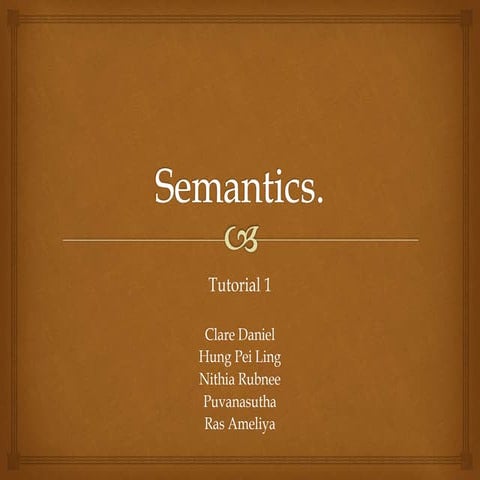 Semantics T1 | PPT
