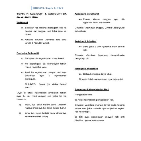 Nota Semantik Jaku Iban | DOCX
