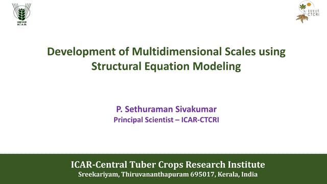 Development Of Multidimensional Scales Using Structural Equation Modeling Pptx Physics Science