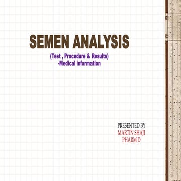 Semen analysis - medical information | PPTX