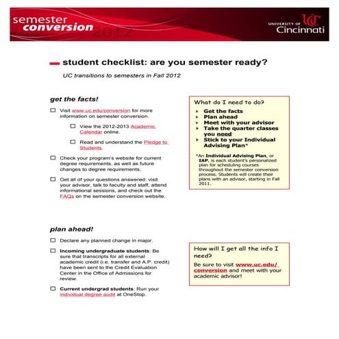 Semester Checklist 7 | PDF