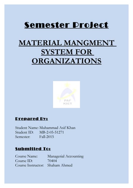 integrated material management | PPTX