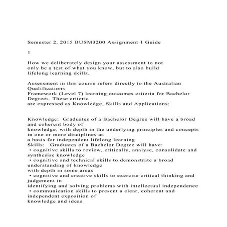 Semester 2, 2015 BUSM3200 Assignment 1 Guide 1 How we .docx