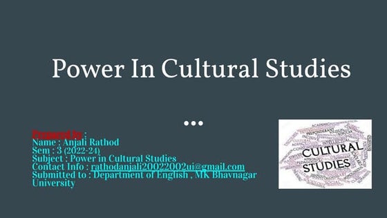 Cultural studies: An Introduction | PPTX | Science