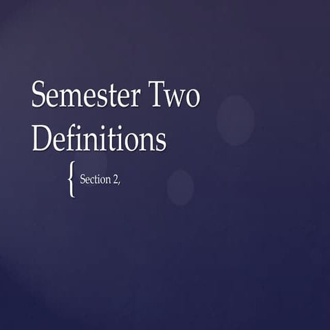 Semester Two definitions | PPTX | Business | Business and Finance