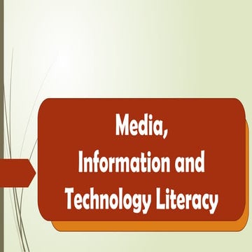 MELC MIL 2 PPT Identify the similarities and differences between and among media literacy ...