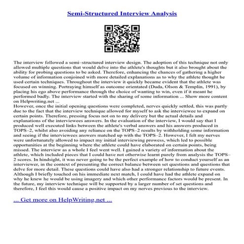 Semi-Structured Interview Analysis | PDF