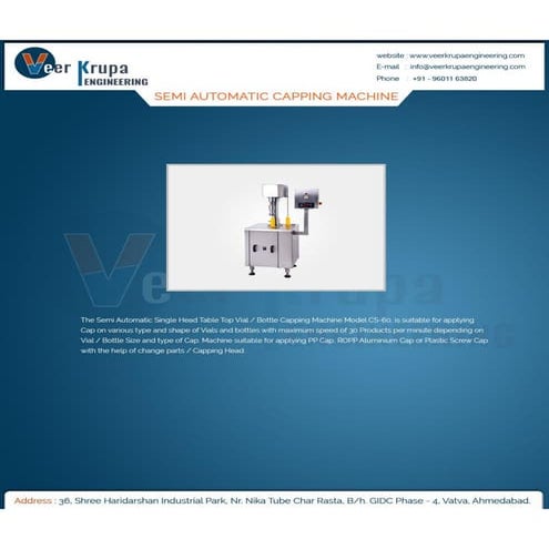 Semi automatic capping machiine | PDF