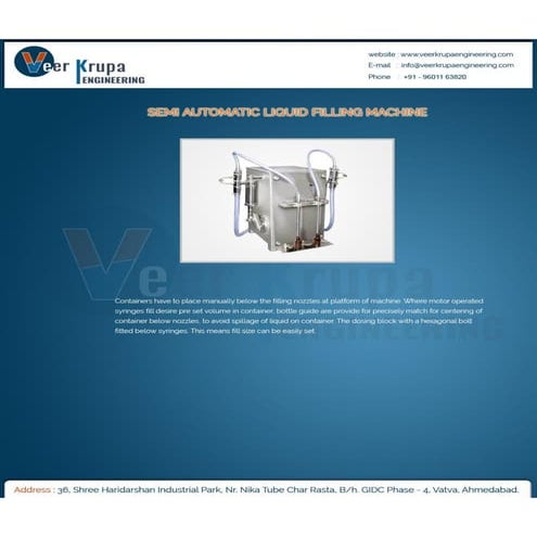 Semi automatic liquid filling machine | PDF