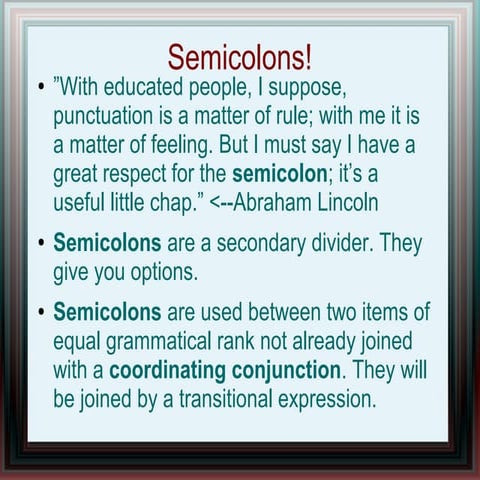 Semicolons online | ODP