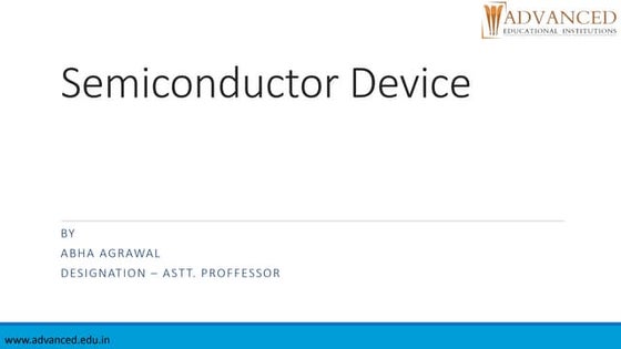 Semiconductors | PPT | Chemistry | Science