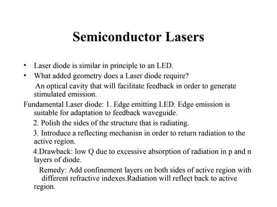 Semiconductor laser | PPTX