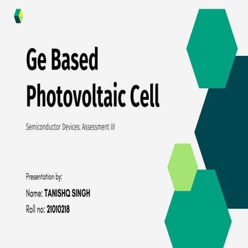 Photovoltaic Cell | Solar Cell | PPT