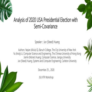 Analysis of 2020 USA Presidential Election | PPT