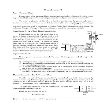 B.Sc. Sem II Thermodynamics-I | PDF