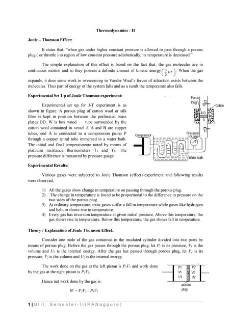 Joule thomson effect | PDF