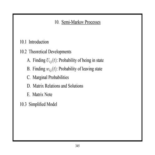 Semi markov process | PDF