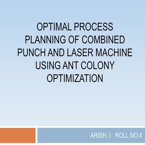 Optimal process Planning | PPT