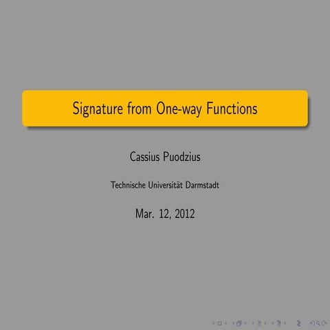 Signature from One-way Functions | PPT