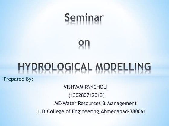 1 d & 2d Hydraulic modelling | PPT