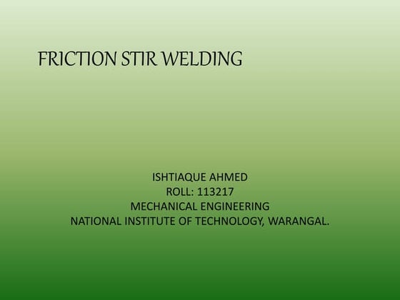 Friction stir-processing | PPT