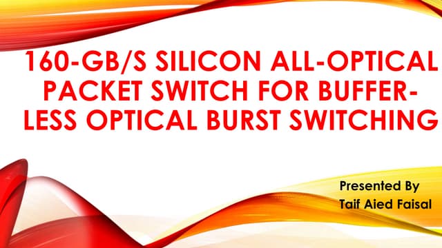 160 Gb S Silicon All Optical Packet Switch For Buffer Less Optical 2594