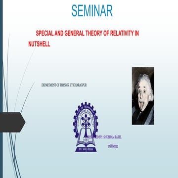 Special and General theory of Relativity Einstein | PPTX
