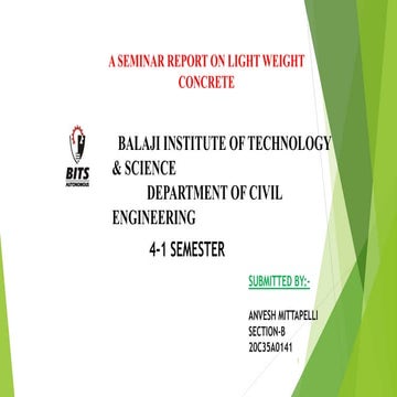 SEMINAR -1 anvesh.pptx | Civil Engineering Industry | Industries