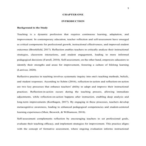 Teacher Self Assessment and self reflection | PDF