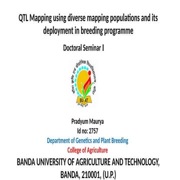 QTL Mapping using diverse mapping populations and its deployment in ...