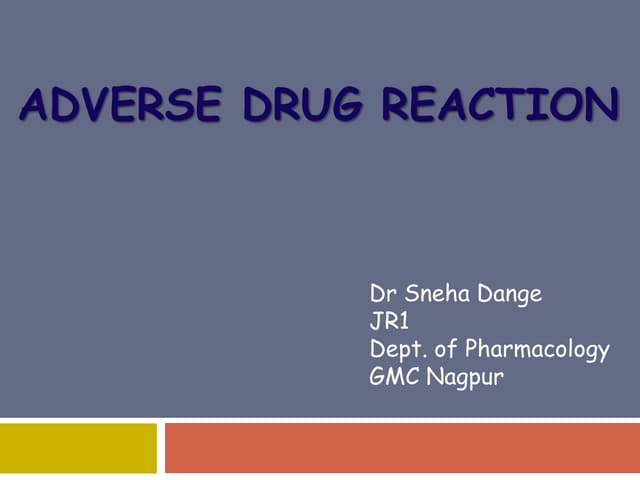 Adverse drug reaction and its types | PPTX