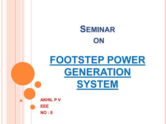 Footstep power generation system Final year be project | PDF