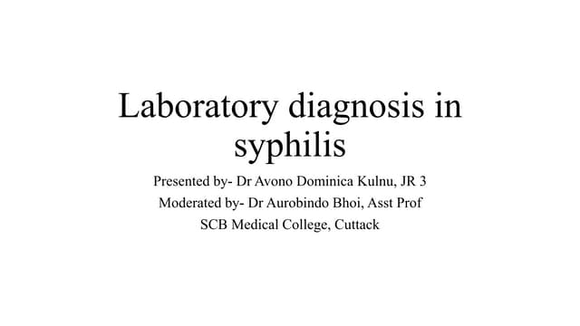 Laboratory diagnosis of syphilis | PPTX