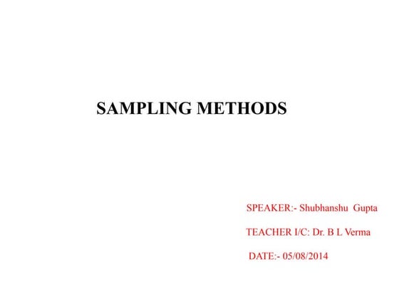 Sampling in research | PPT