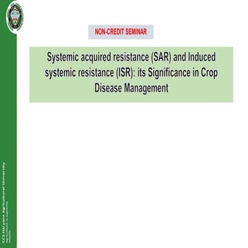 Seminar - SAR & ISR , it's significance in plant disease management | PPTX