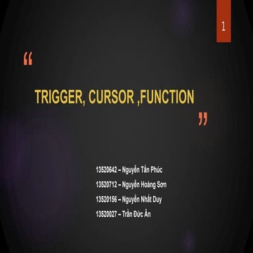 Trigger Cursor Function In Sql Server Ppt 