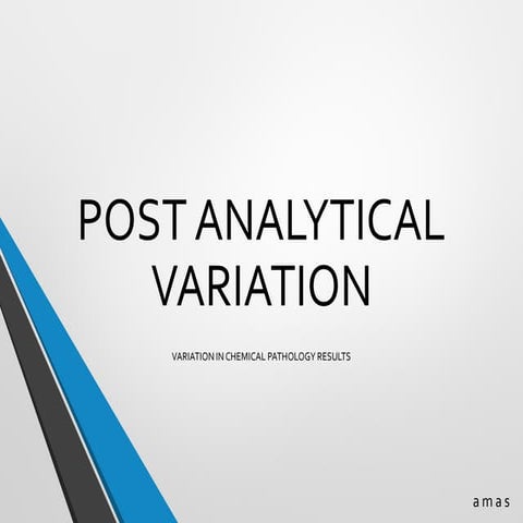 Pre-Analytical and Post analytical phase | PDF