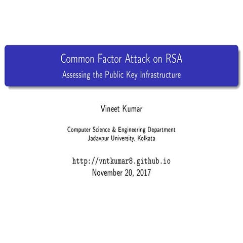 Common Factor Attack on RSA | PDF