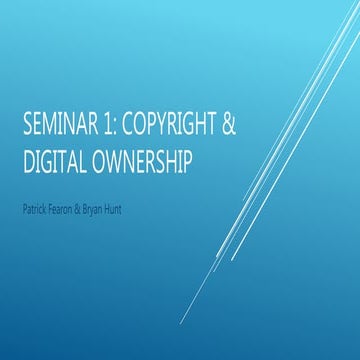 Seminar 1: Digital Ownership | PPTX