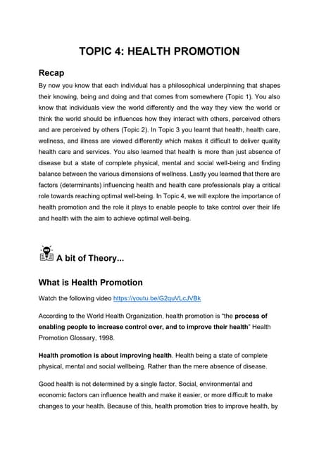 Health promotion | PPT