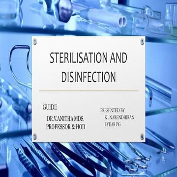 sterilization and disinfection | PPTX