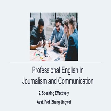 Professional English Seminar 2 is about speaking | PPTX