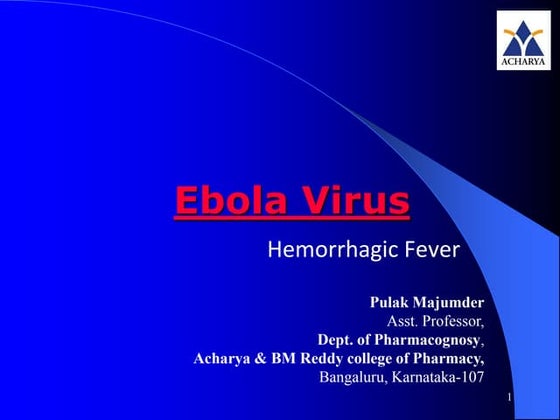 Ebola virus ppt | PPTX